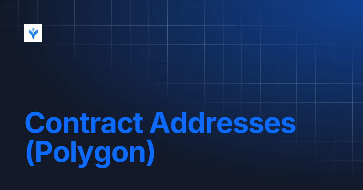 Contract Addresses (Polygon) | Quanty